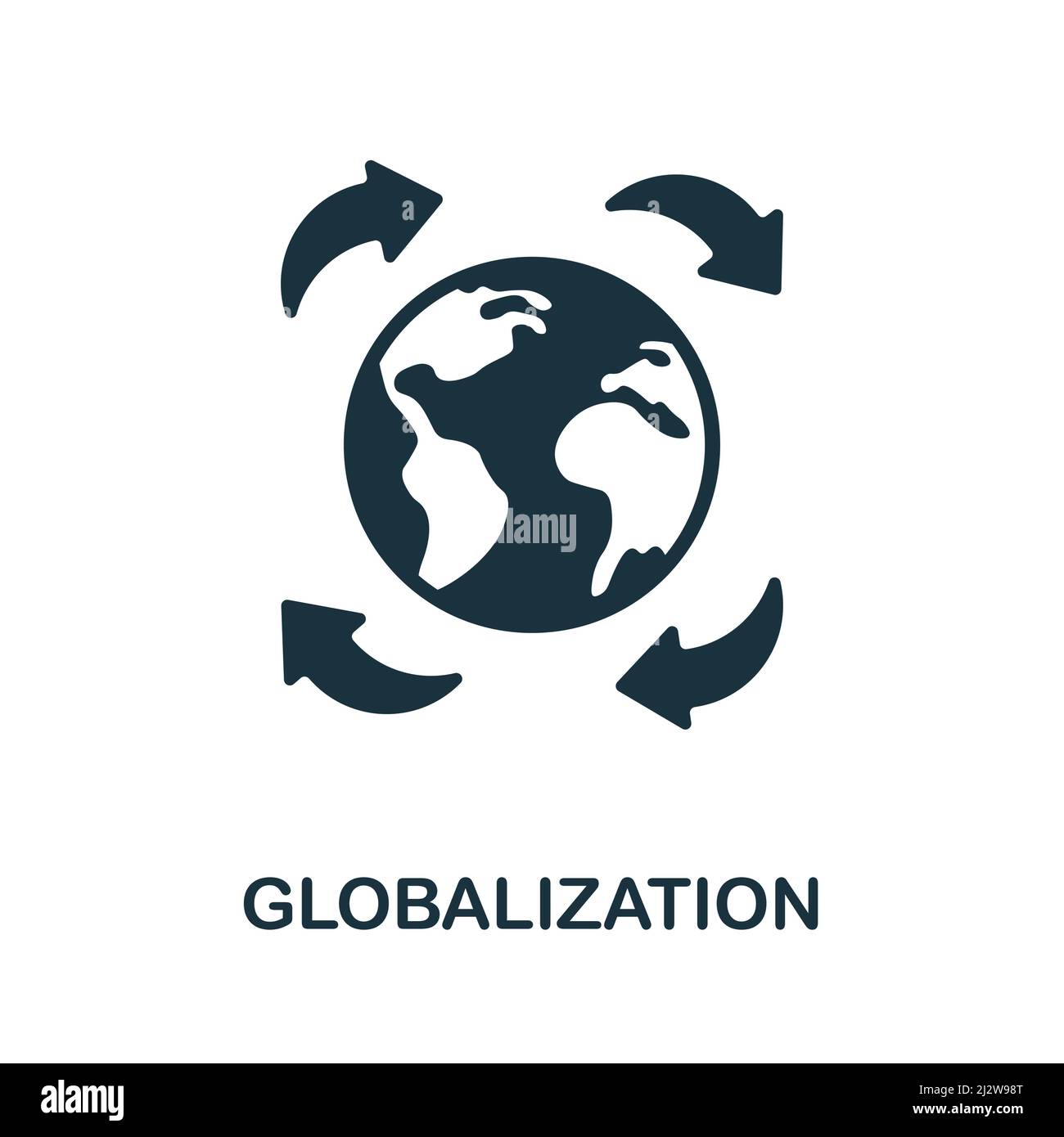 Icône de globalisation. Icône de globalisation simple monochrome pour ...