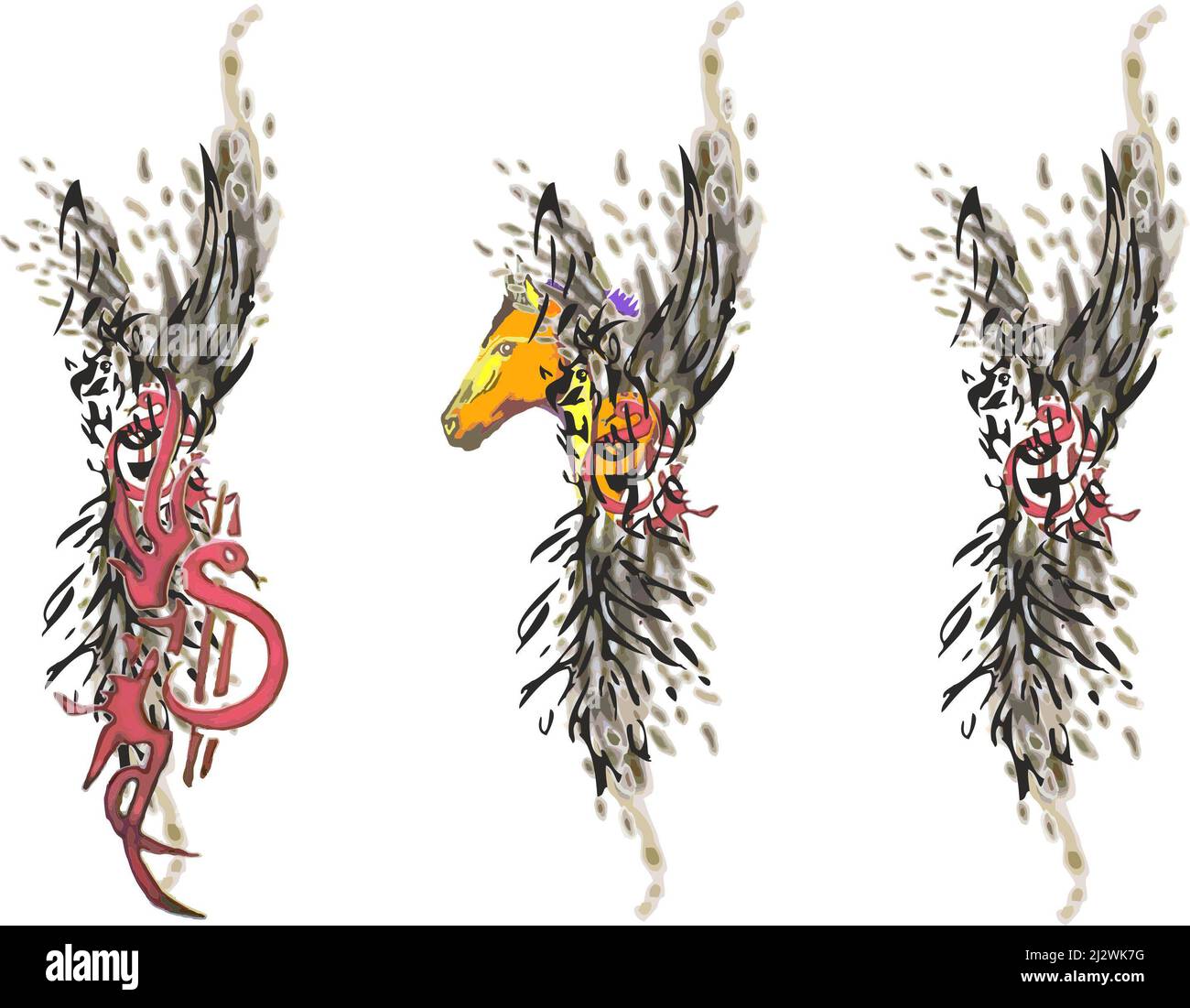 Dessin de serpent en couleur Banque d'images détourées - Alamy