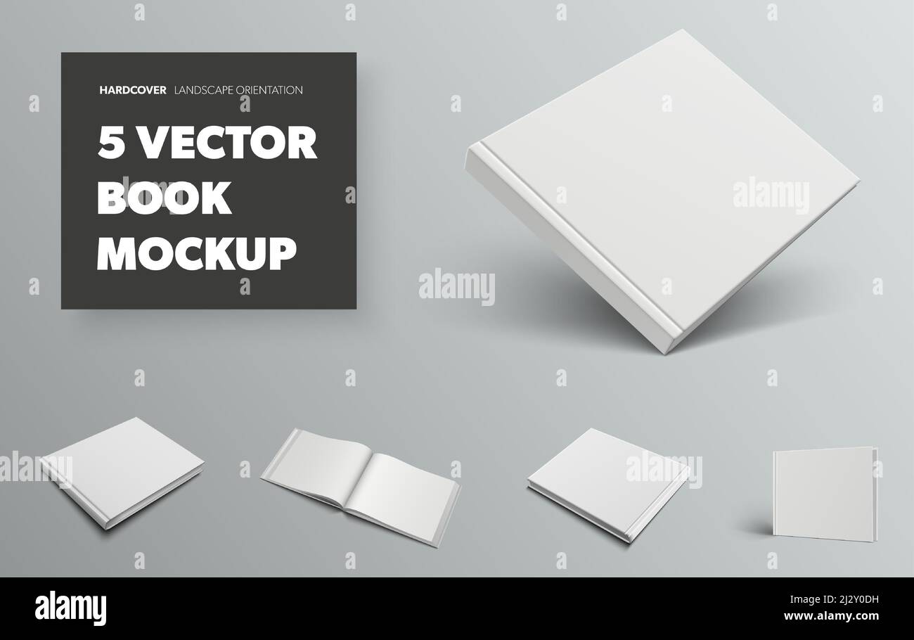 Maquette d'un livre vectoriel standard, avec des ombres réalistes, des ...