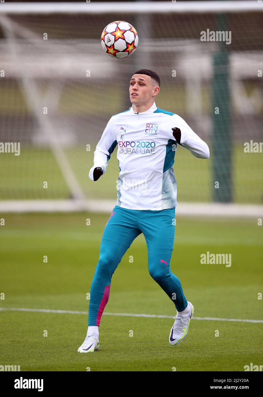 Phil Foden de Manchester City lors d'une session d'entraînement à la ...