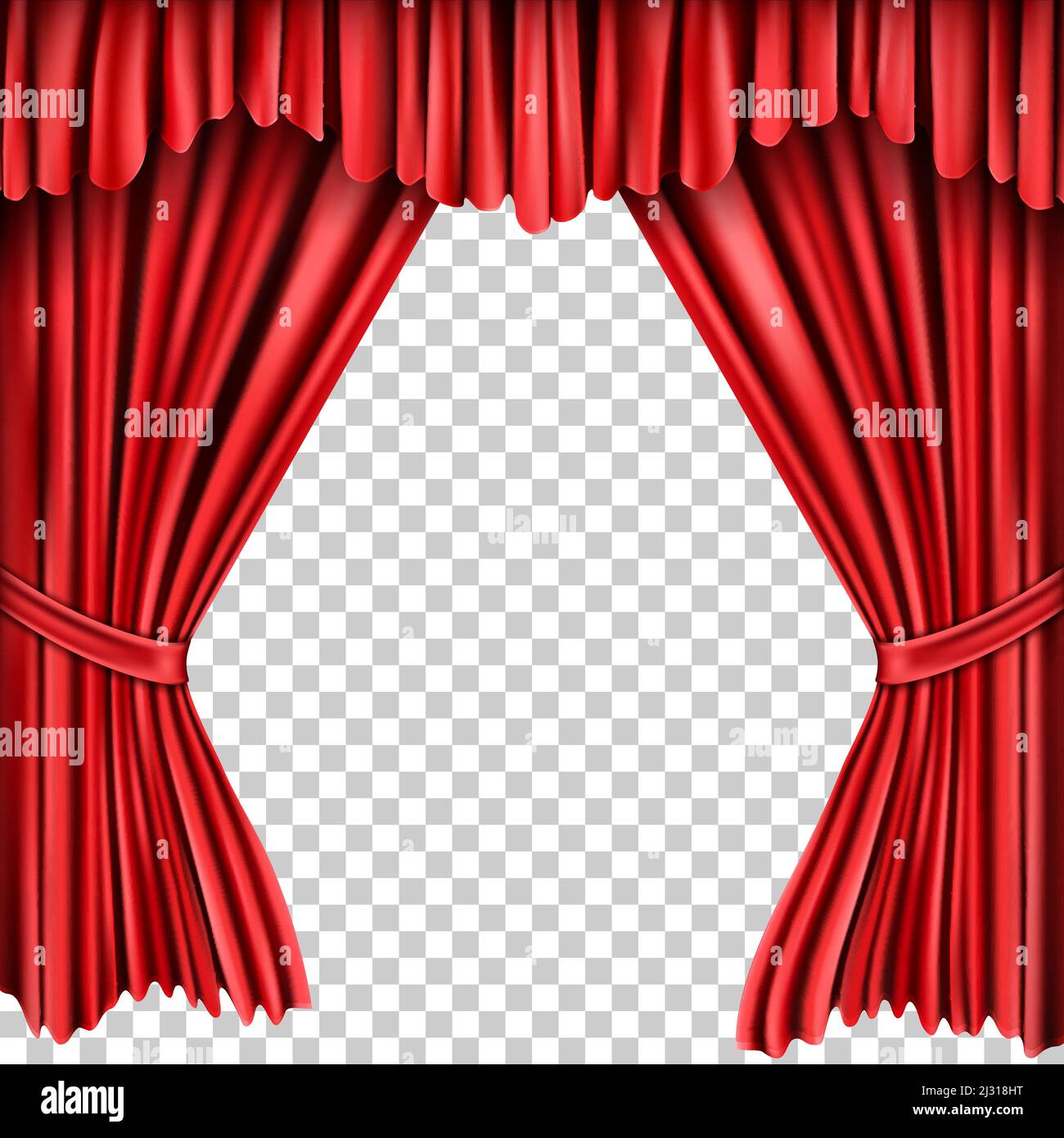 Drape red curtains Banque d'images vectorielles - Alamy