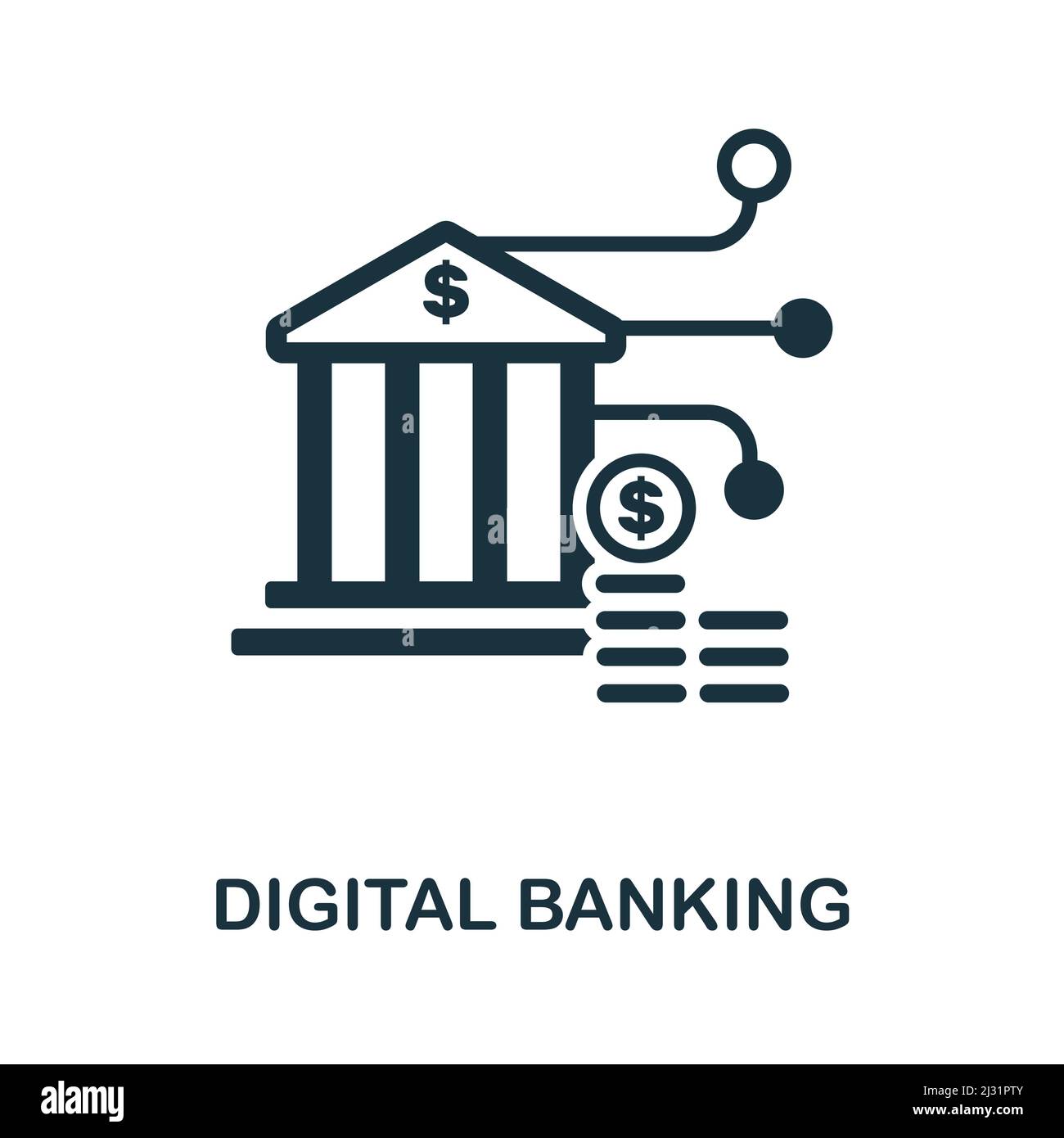 Icône Banque numérique. Icône monochrome simple Digital Banking pour ...