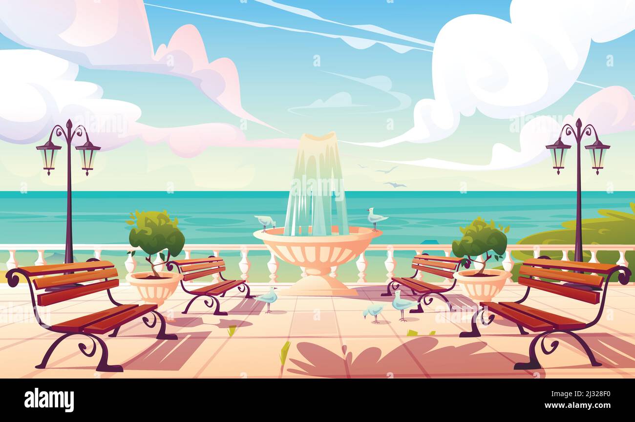 Seaport promenade Banque d'images vectorielles - Alamy