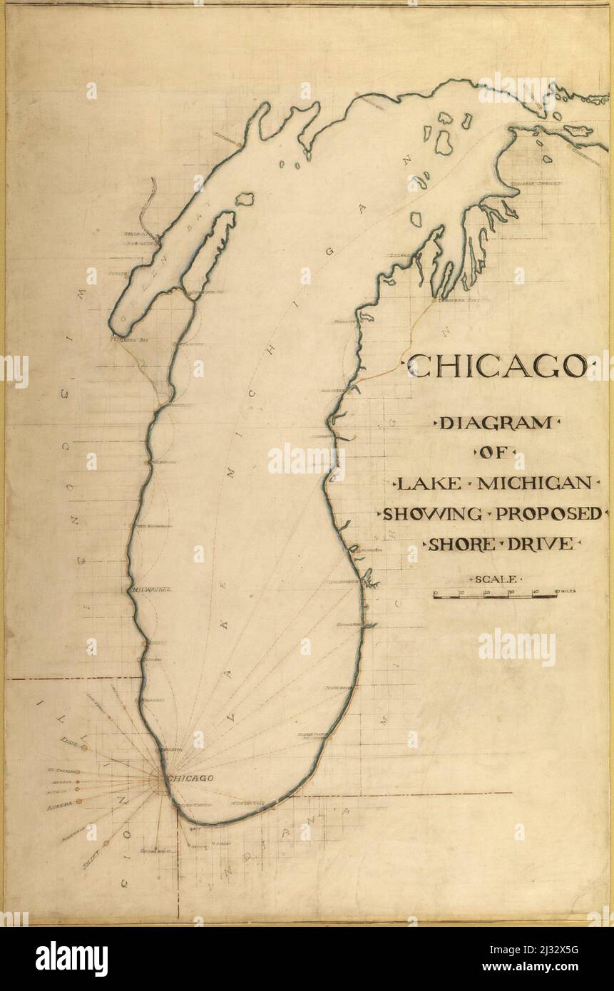 Planche 35 du Plan de Chicago 1909: Chicago, et diagramme du lac ...