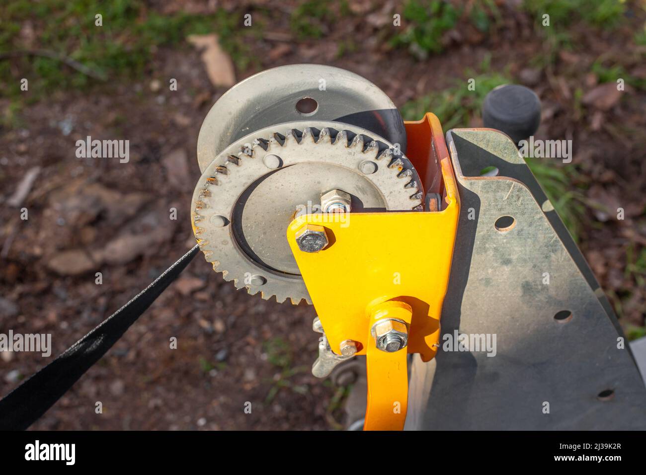 Dispositif de treuil manuel. Mécanisme de traction à levier avec ...