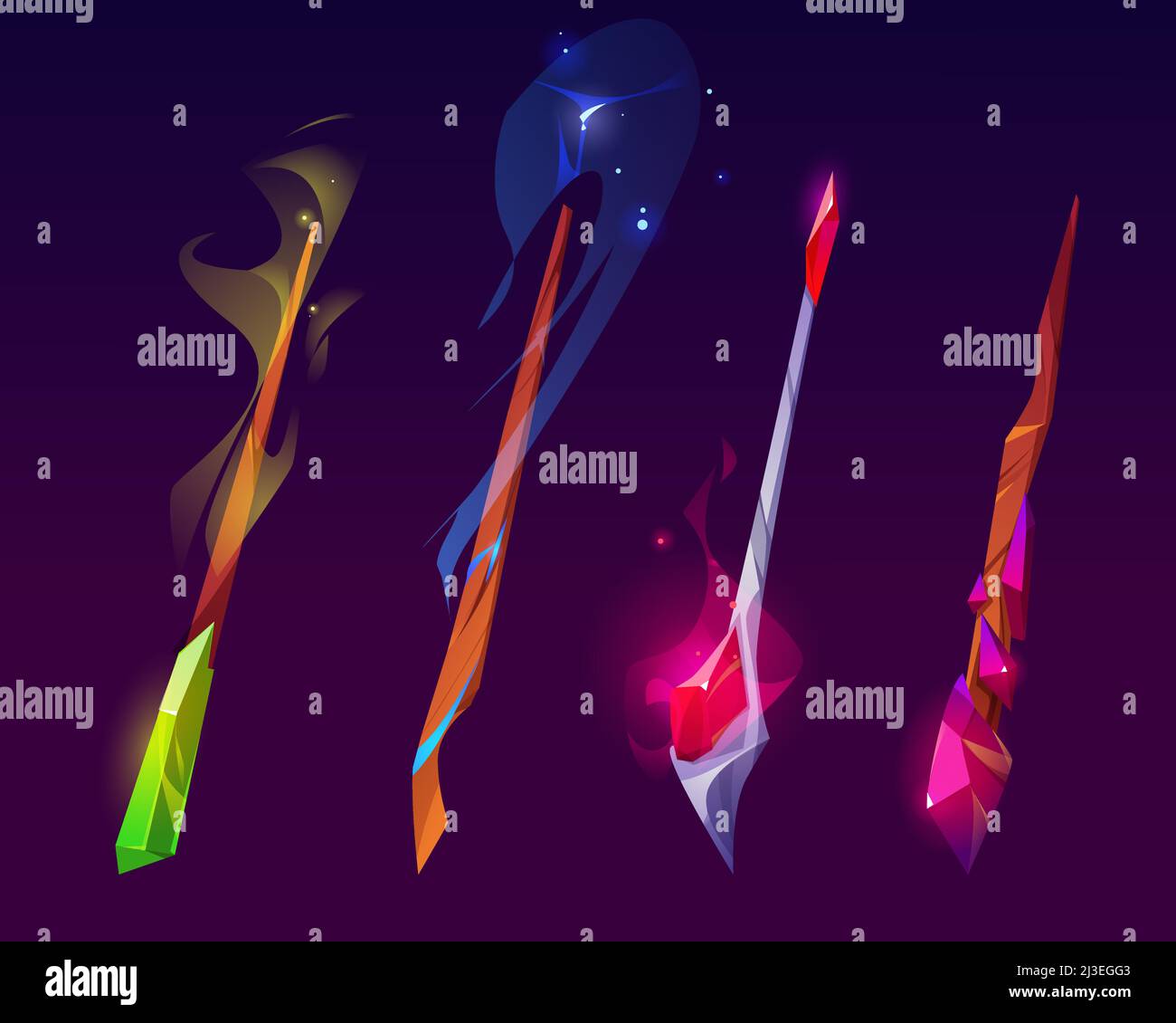 Baguettes magiques, baguettes en bois et en métal avec cristaux pour ...