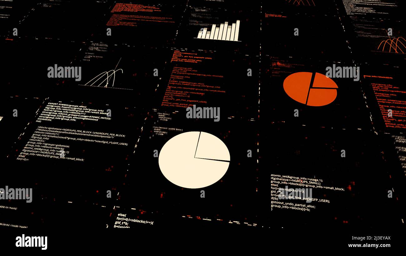 Animation d'infographies avec des diagrammes et du texte. Animation ...