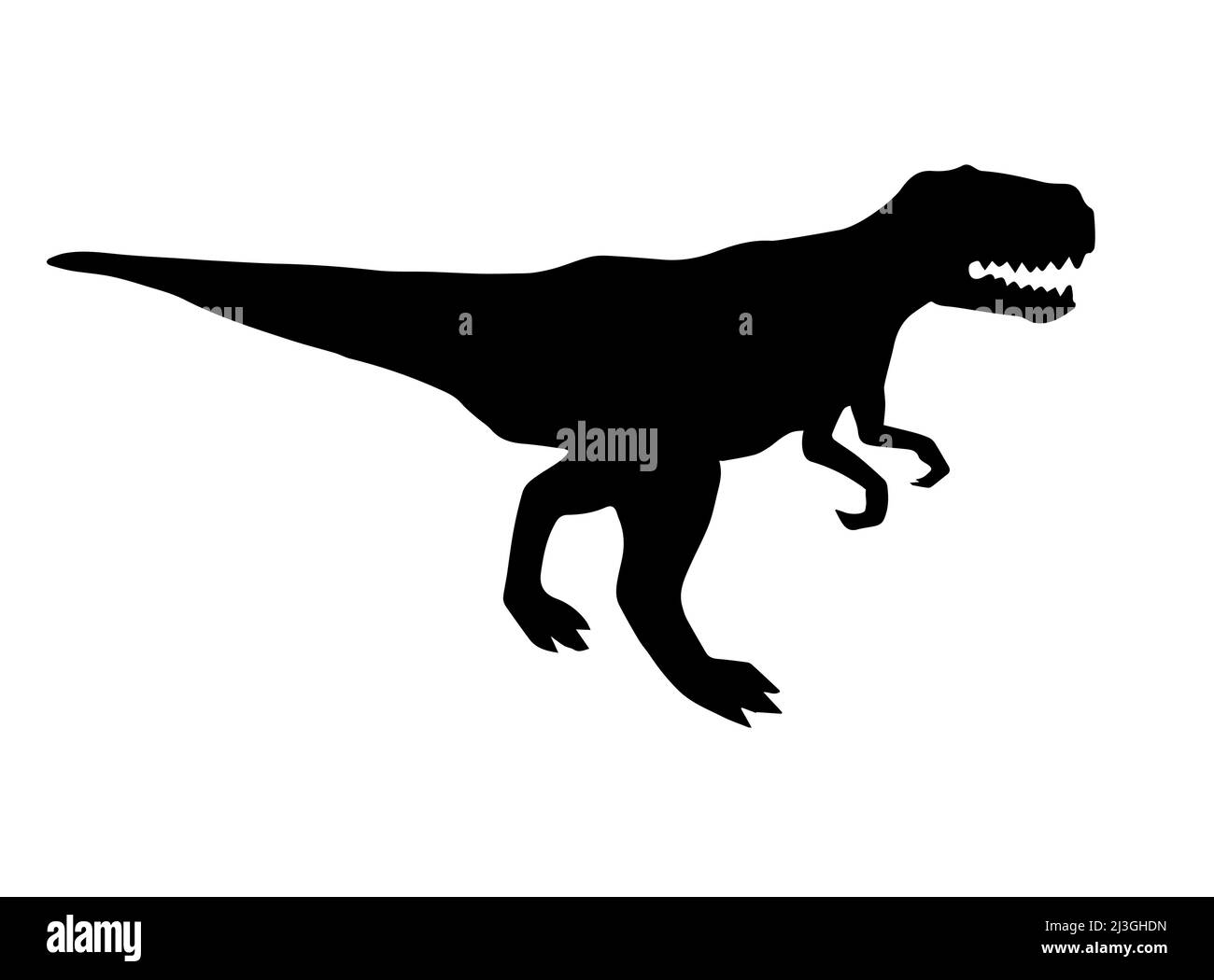 Silhouette de dinosaure rex de tyrannosaure noir vectoriel isolée sur fond blanc Image ...