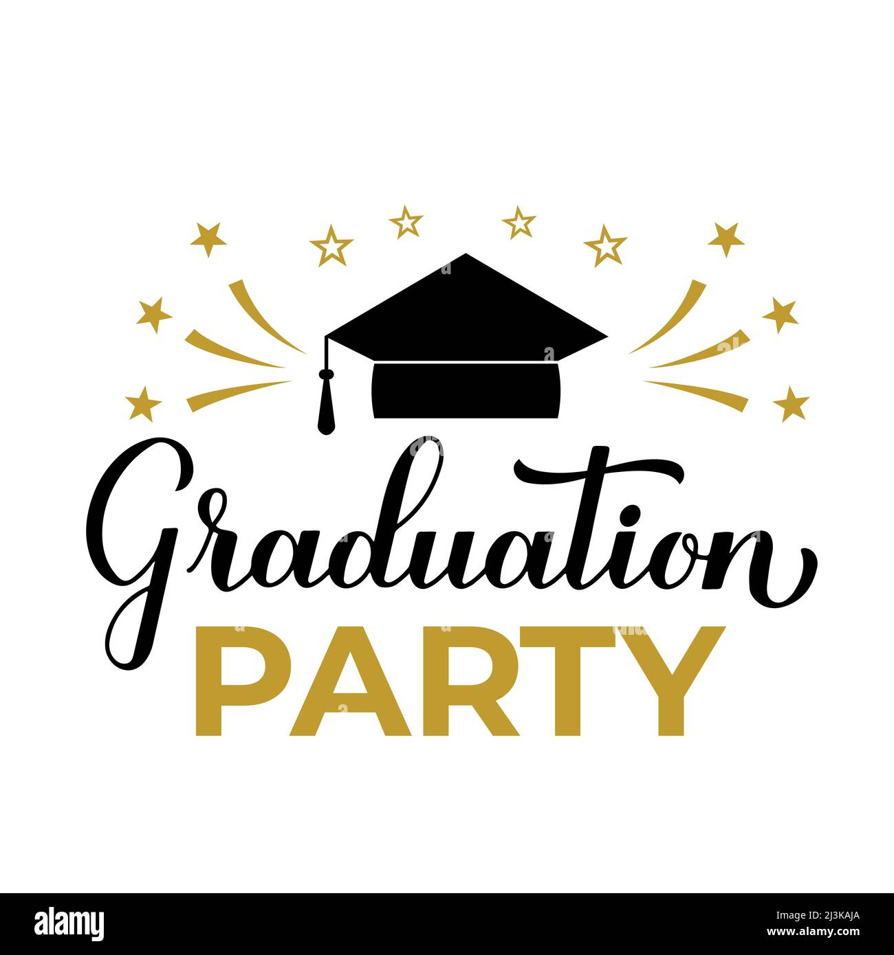 Inscription à la main de la fête de graduation calligraphie avec ... Inscription à la main de la fête de graduation calligraphie avec ...