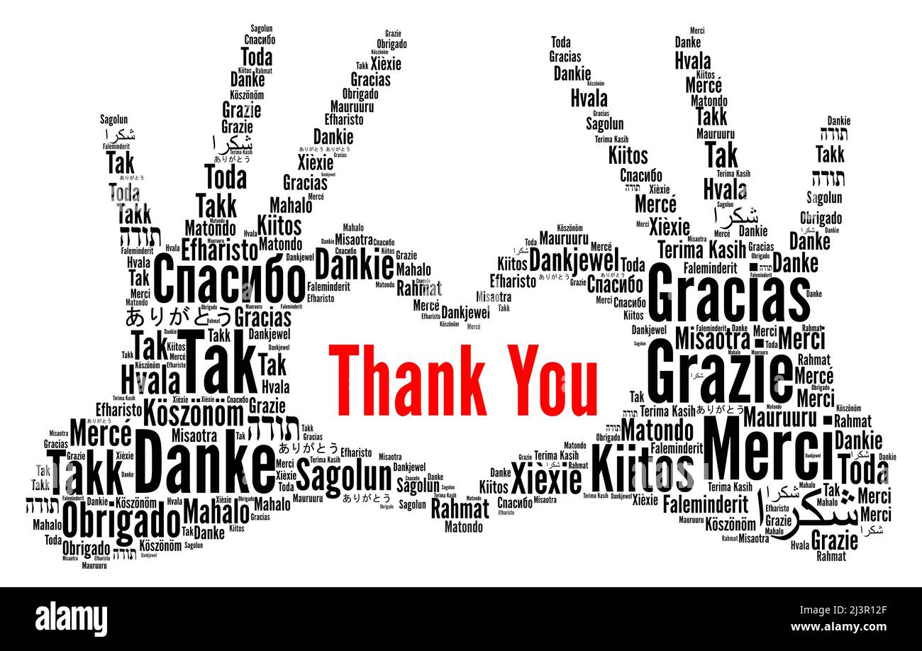 Merci illustration nuage de mots dans différentes langues Photo Stock ...