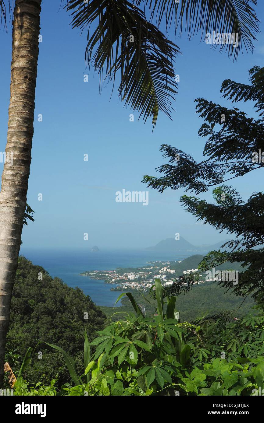 Martinique, Antilles, route de Balata, fort-de-France vu sur la mer des ...