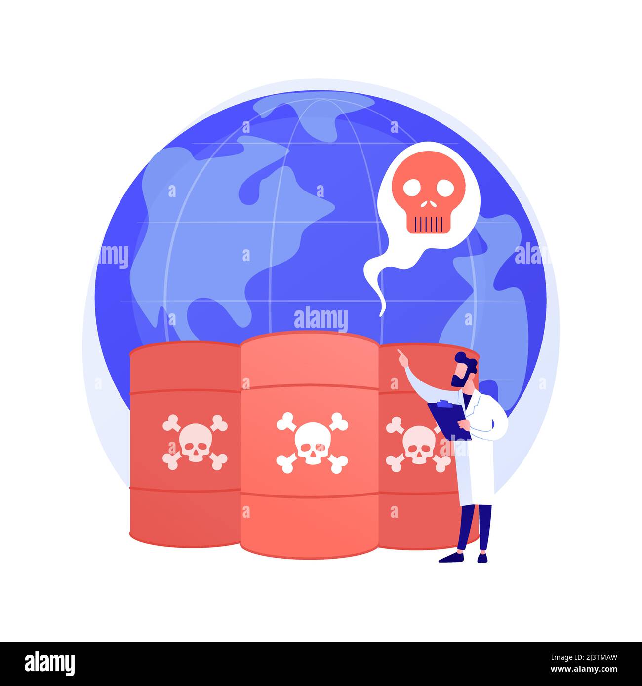 Pollution chimique résumé concept illustration vectorielle. Déchets ...