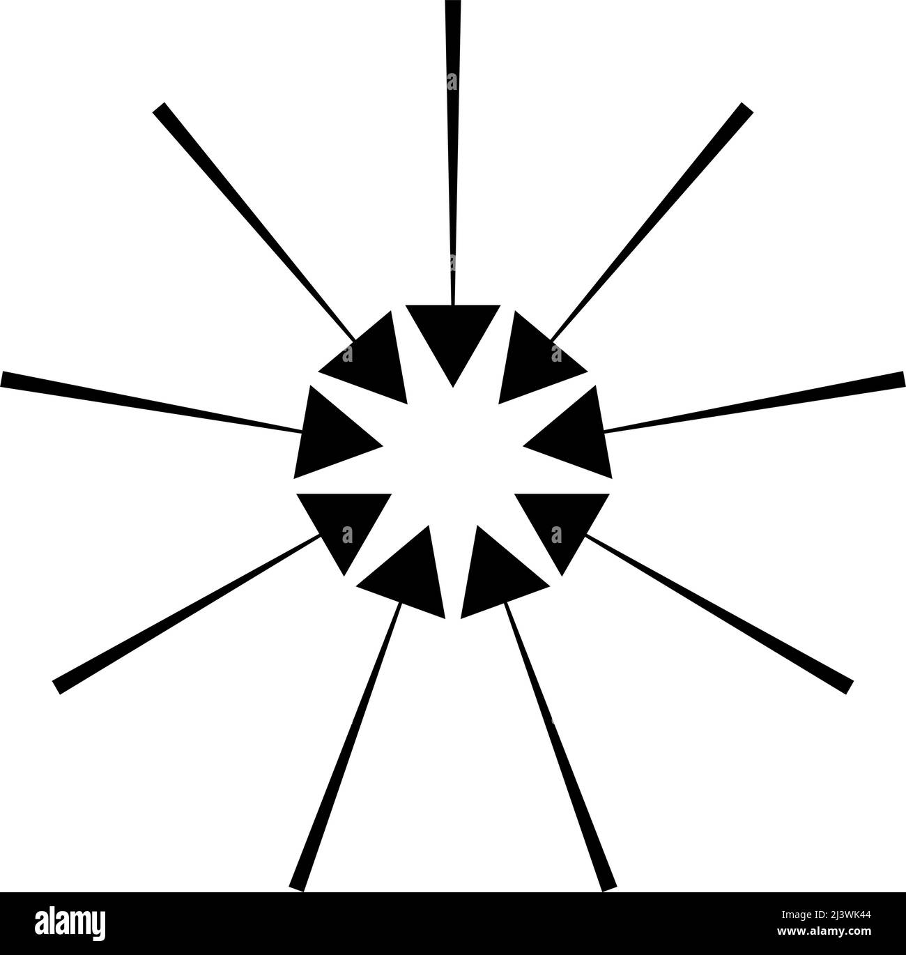 Flèches, pointeurs vers l'intérieur. Collecter, mélanger, rassembler ...