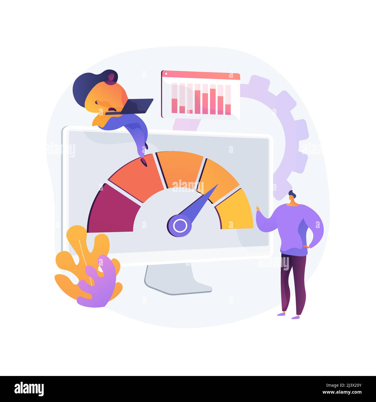 Test de benchmark résumé illustration du vecteur de concept. Logiciel ...