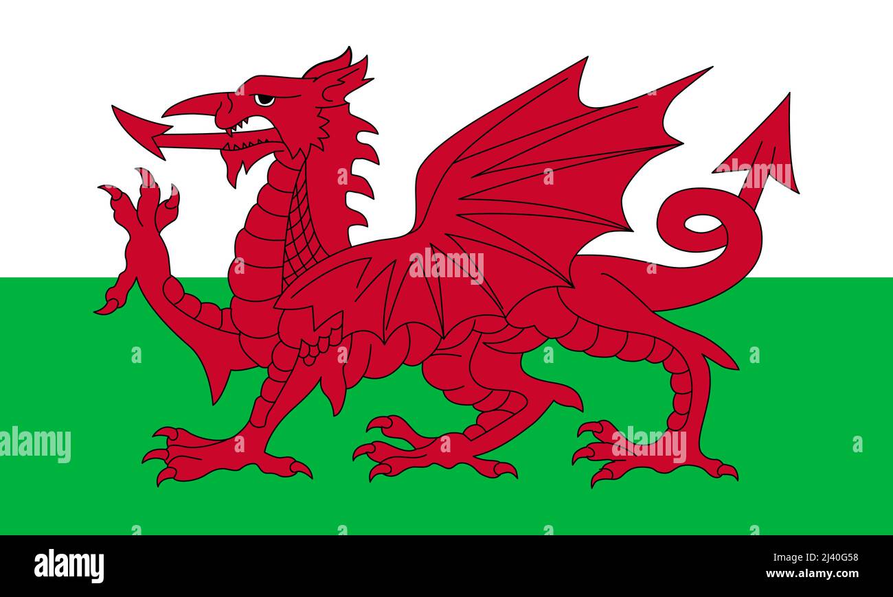 Drapeau original du pays de Galles dans les couleurs officielles et les ...