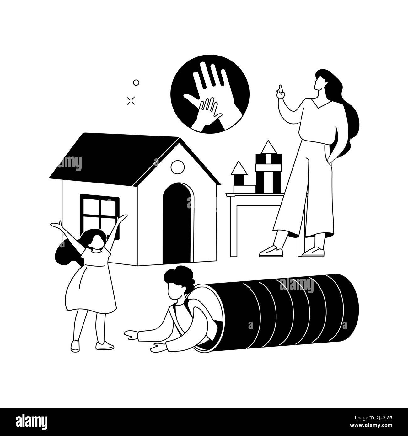 Garderie maternelle Banque d'images noir et blanc - Alamy