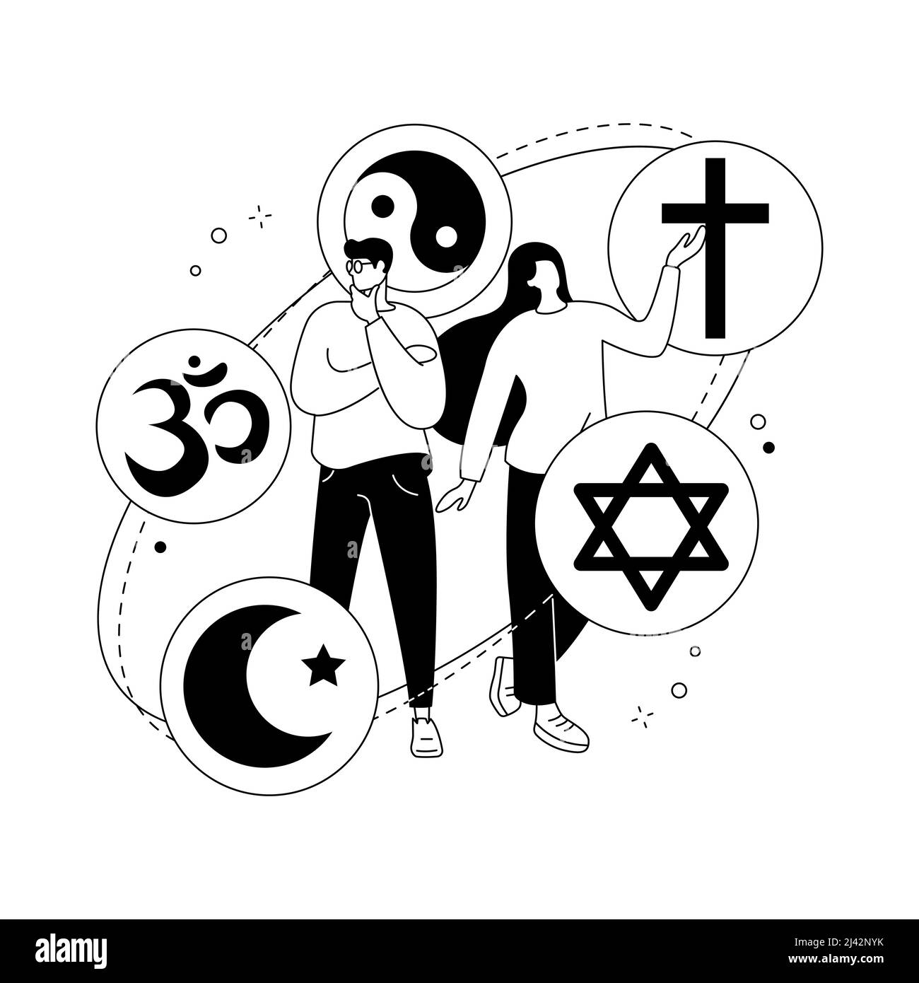 Symbole religieux résumé concept illustration vectorielle.Symboles ...