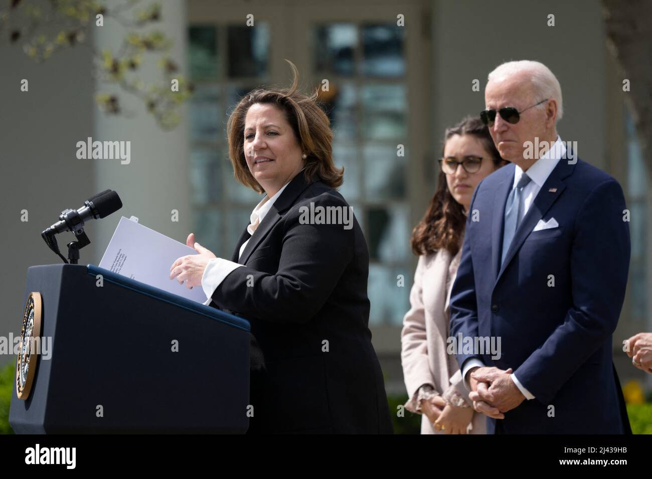 Le sous-procureur général des États-Unis Lisa Monaco prend la parole au ...