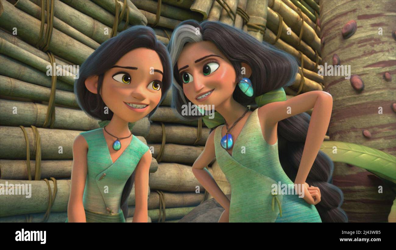 LE CROODS: ARBRE GÉNÉALOGIQUE, de gauche à droite: Dawn (voix: Kelly ...