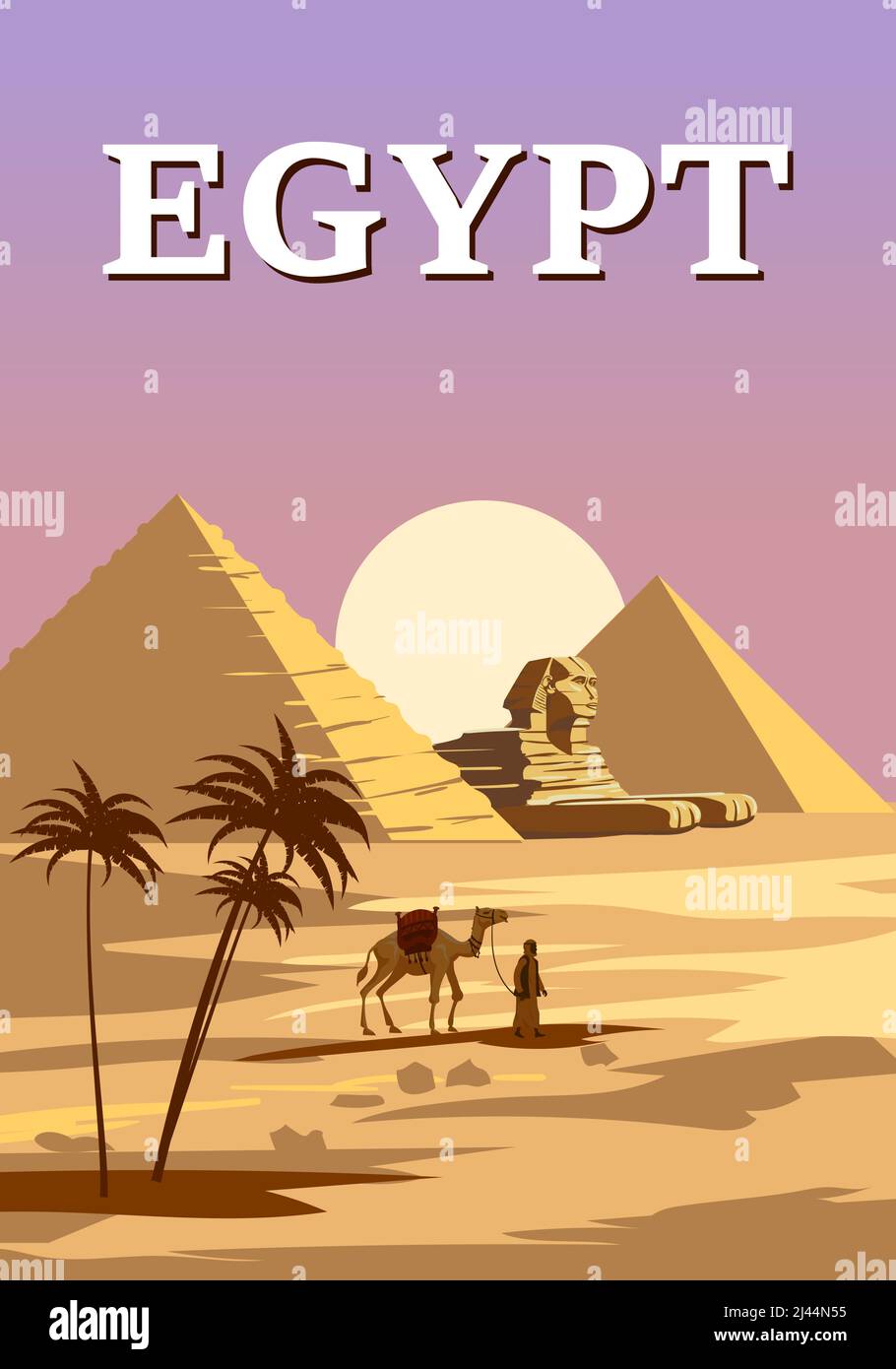 Antique Sphinx, Égypte Pharaon Pyramids affiche ancienne. Voyage en ...