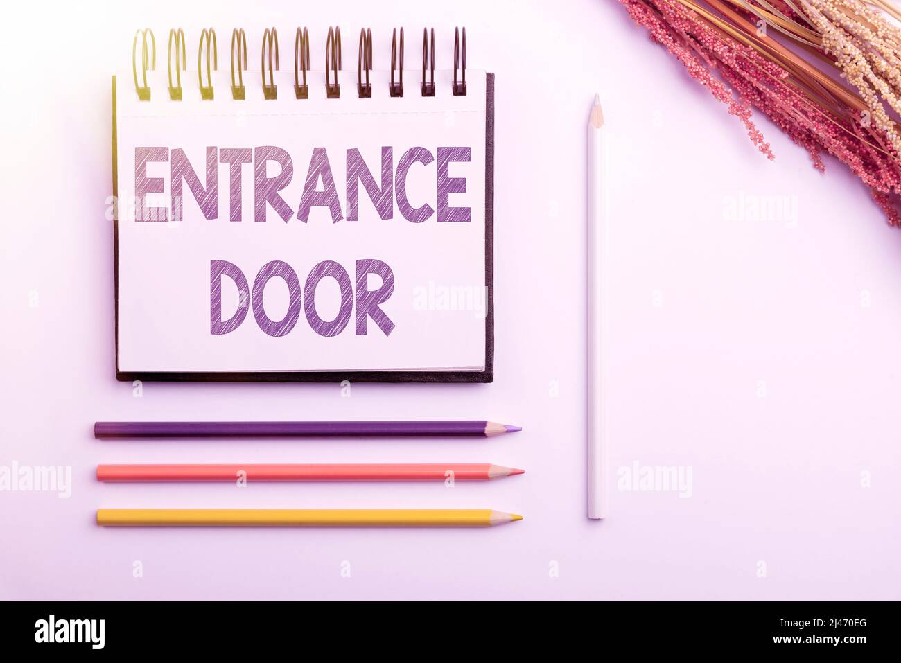 Affiche indiquant la porte d'entrée. Présentation d'entreprise manière ...