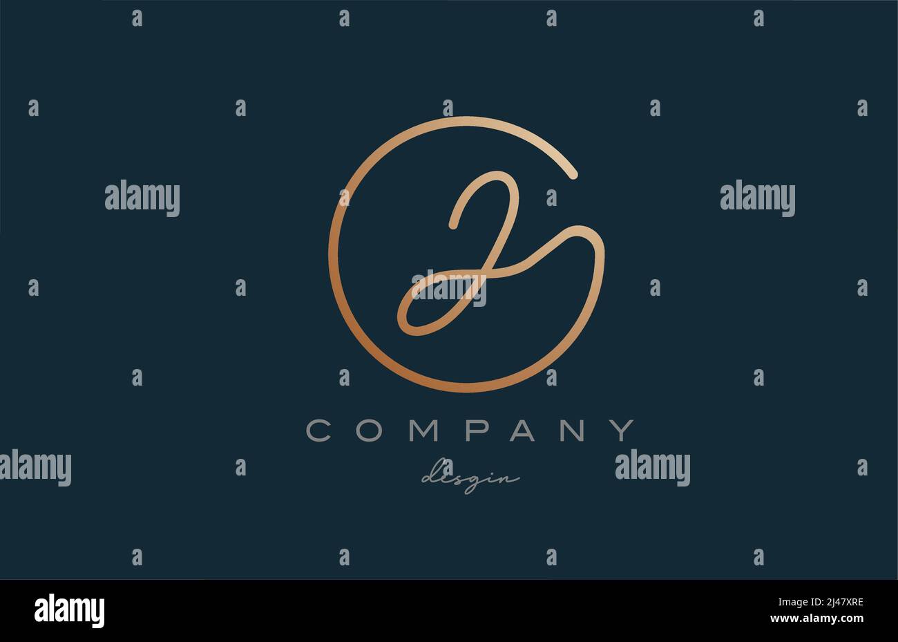 Lettre J marron avec logo Icon. Modèle de création connectée manuscrite ...