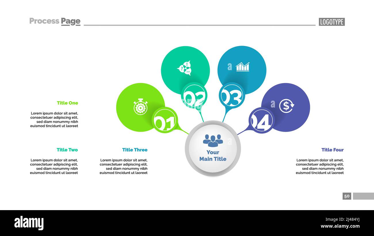Modèle de tableau de processus de stratégie à quatre options. Données d ...