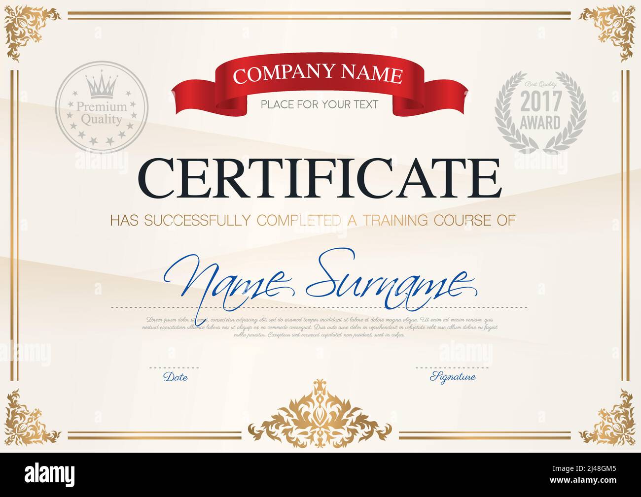 Certificate of completion Banque de photographies et d’images à haute ...