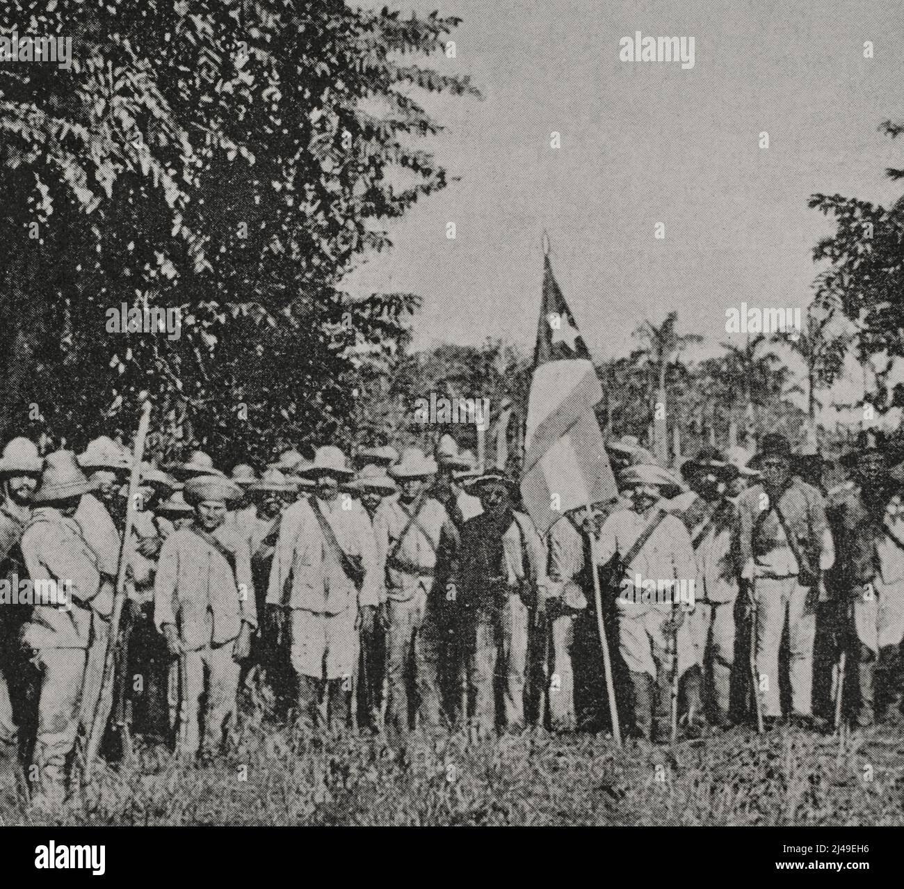 Guerre d'indépendance de Cuba (1895-1898). Île de Cuba. Régiment d ...