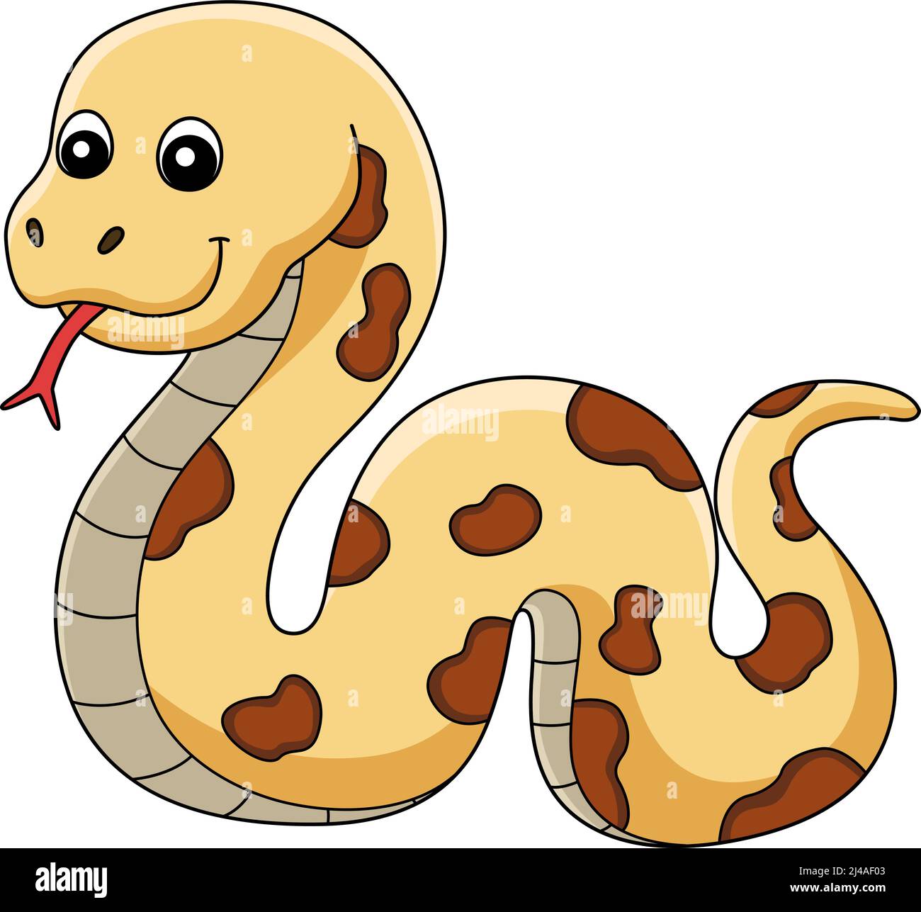 Serpent sur le sol dessin animé Clipart coloré Image Vectorielle Stock ...