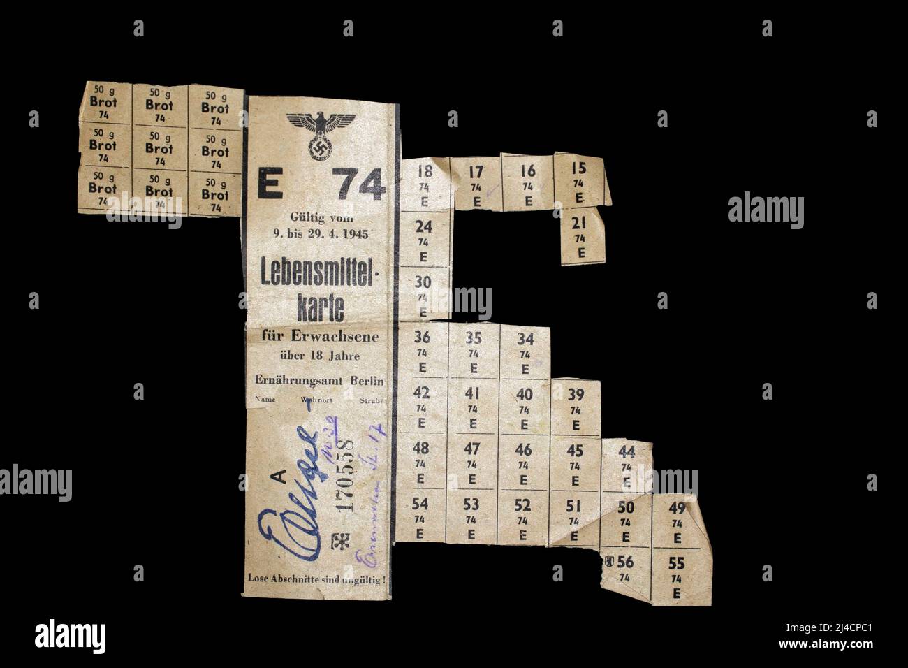 Carte de ration alimentaire pour les adultes de plus de 18 ans de l ...