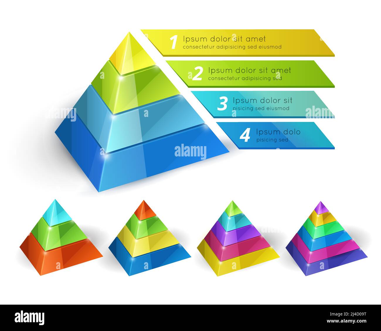 Graphique vectoriel en pyramide modèles 3d isométriques avec options ...