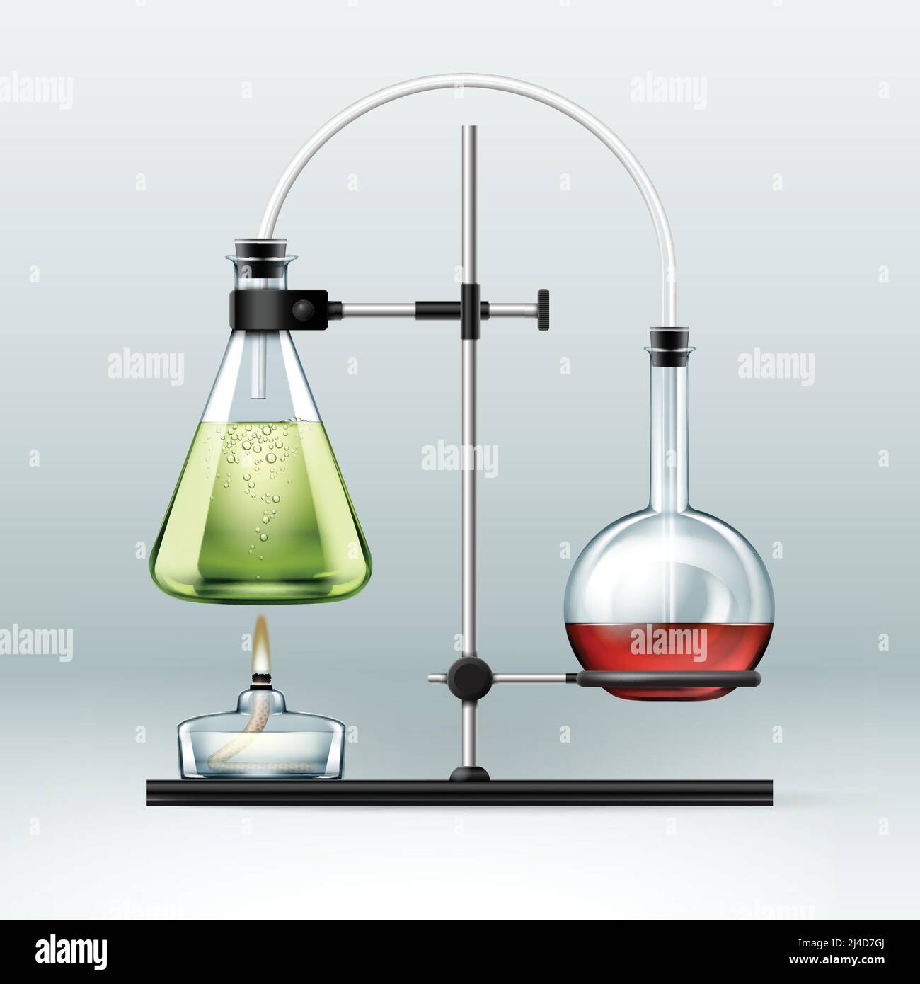 Statif de laboratoire de produits chimiques Vector avec flacons en ...