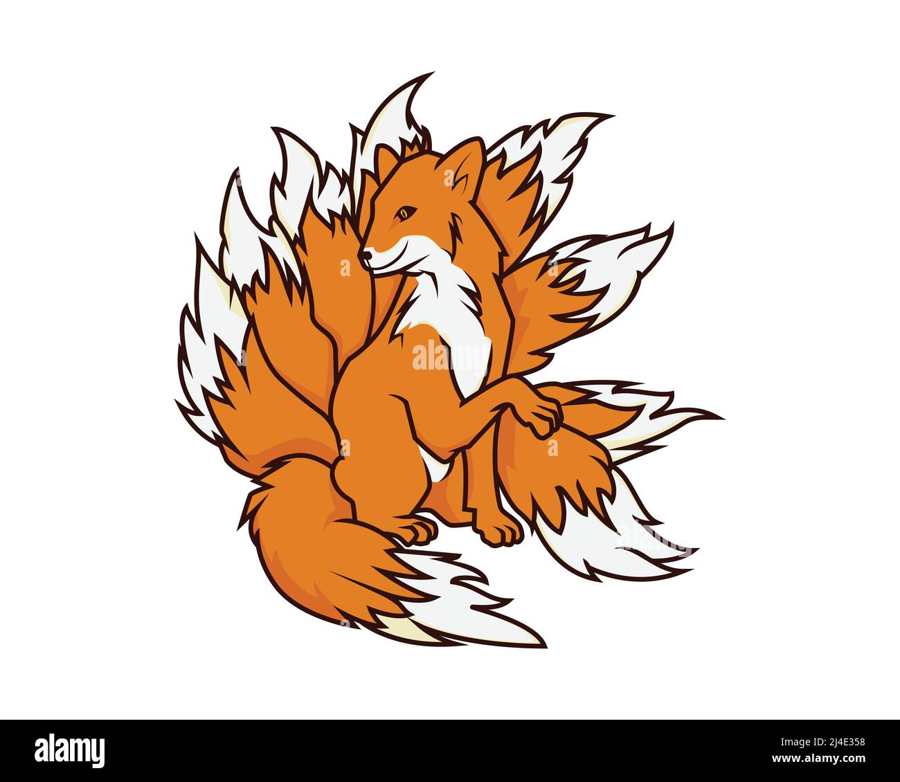 Renard japonais Banque d'images vectorielles - Alamy