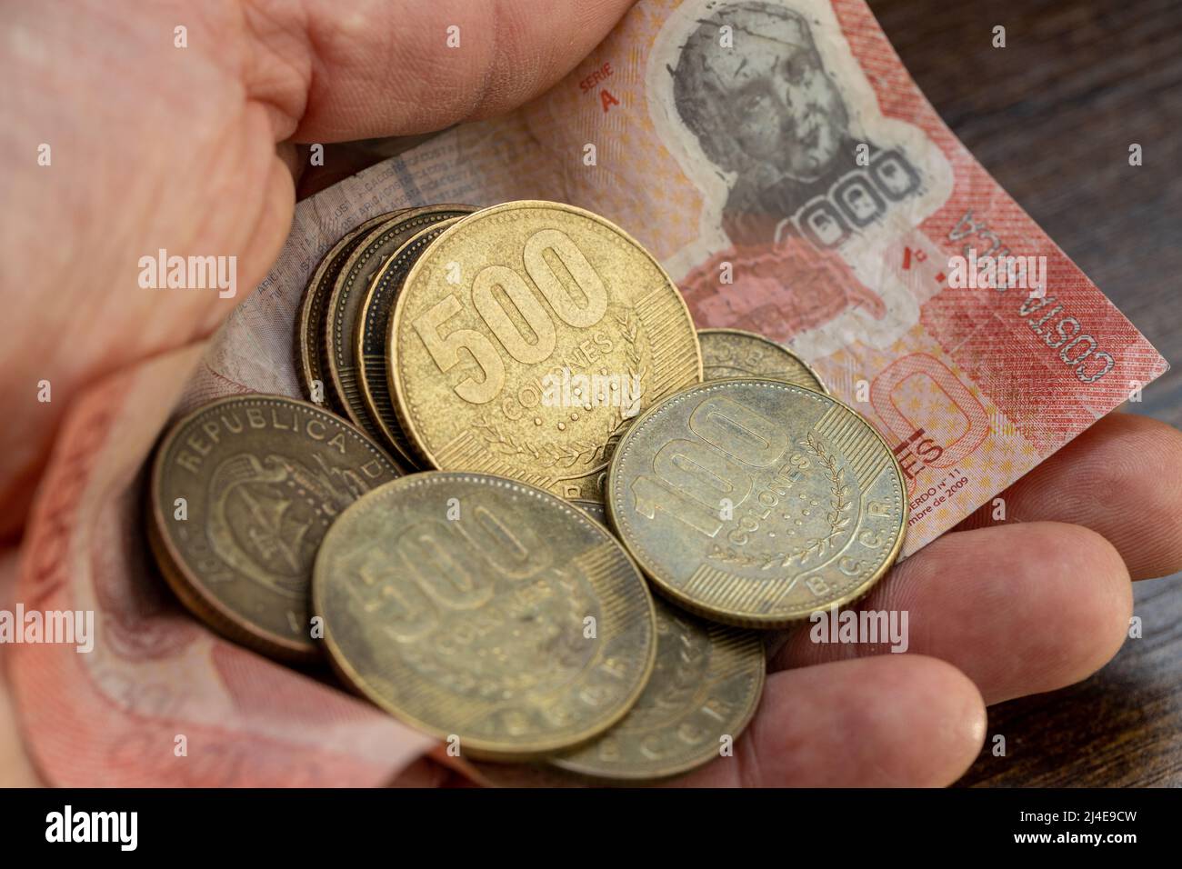 Costa rica signe de la monnaie du colon Banque de photographies et d ...