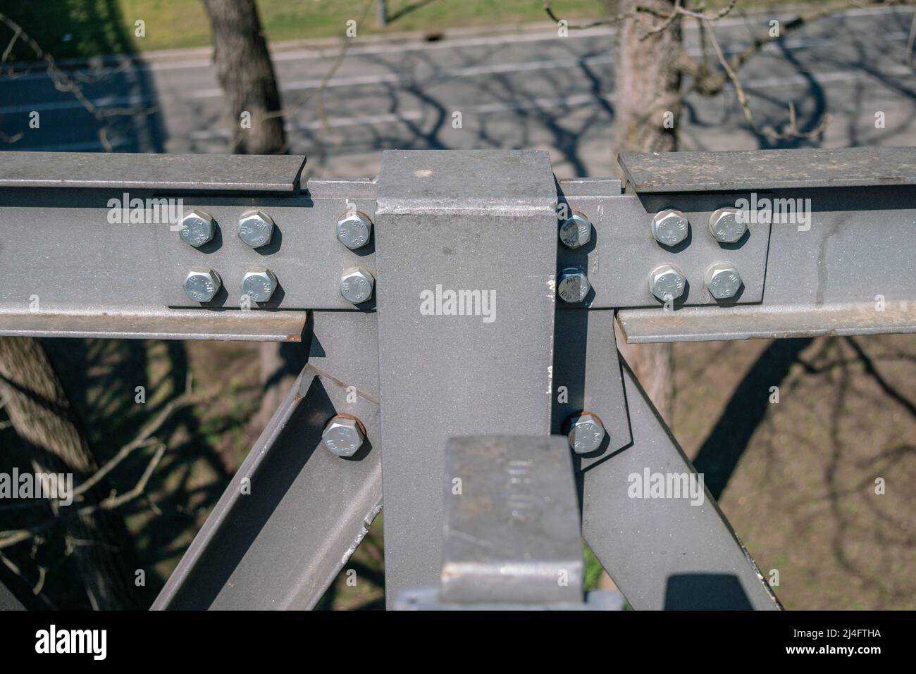 structure en acier : en détail, l'architecture se compose de poutres ...