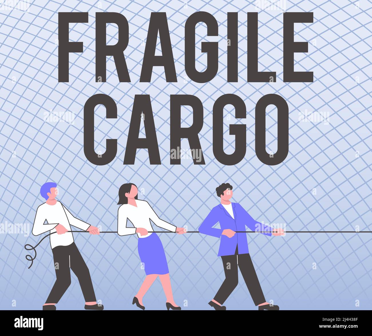 Écriture affichant le texte fragile Cargo. Approche commerciale poignée ...