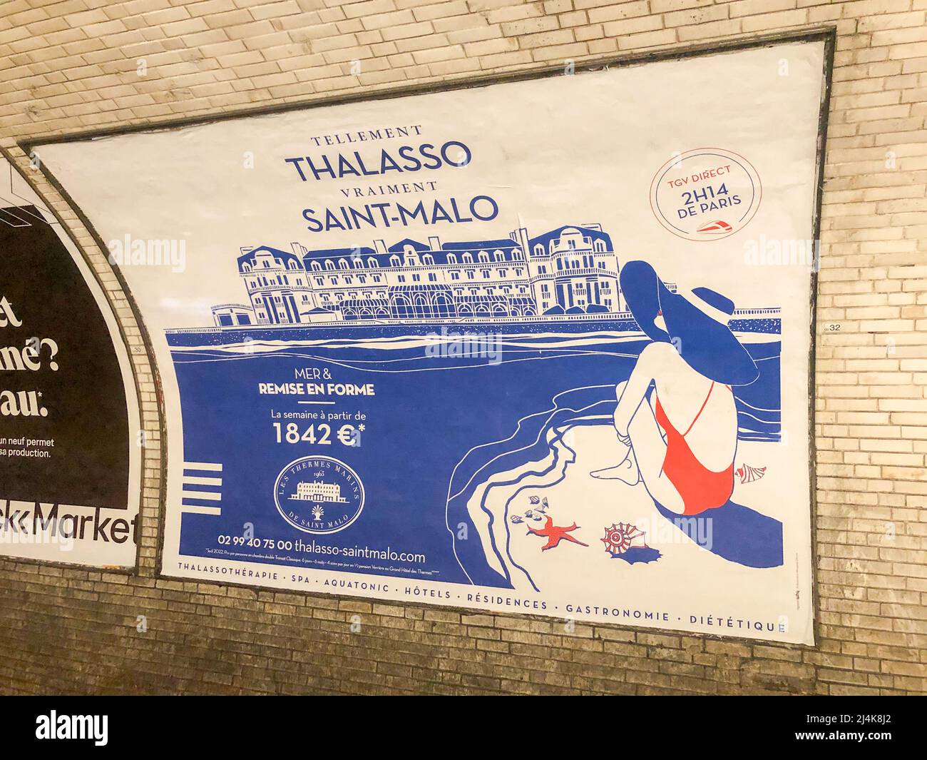 Paris, France, détail, publicité française affiche de voyage sur ...