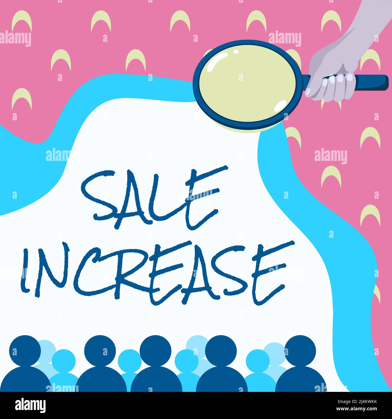Légende présentant l'augmentation des ventes. Vitrine commerciale le ...
