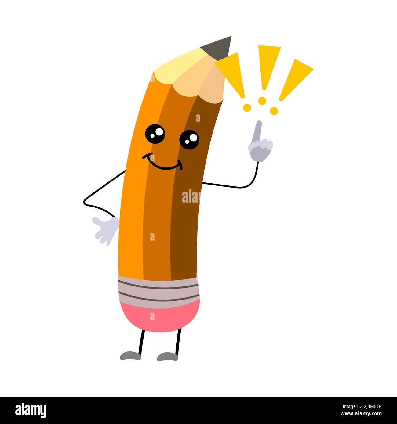 Un crayon de dessin animé heureux . Le crayon humanisé drôle est ...