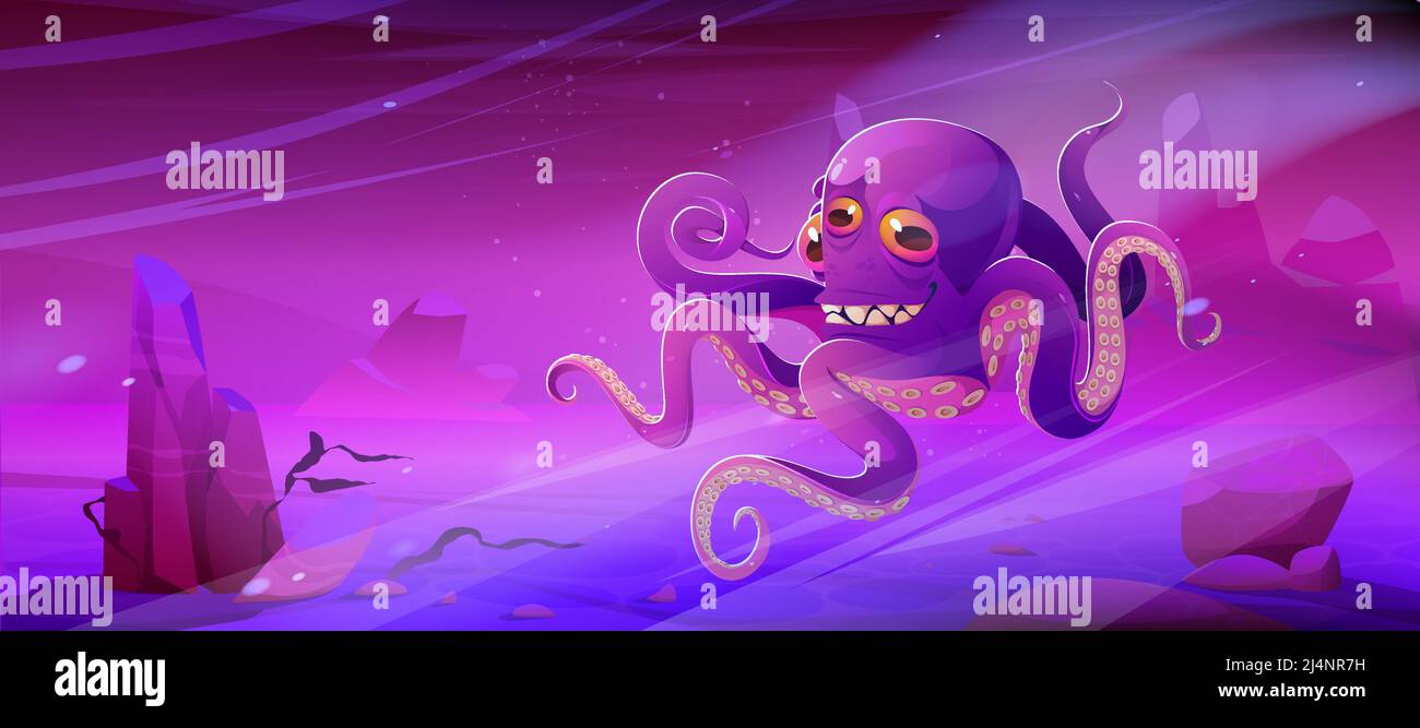 Pieuvre, animal sous-marin géant. FANTASY Creepy kraken légendaire ...
