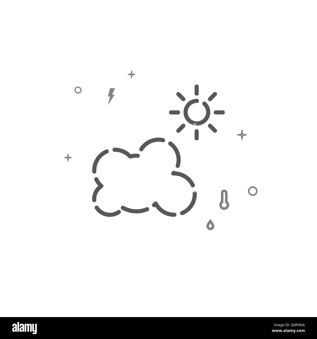 Icône de ligne vectorielle simple temps ensoleillé. Symbole météo ...