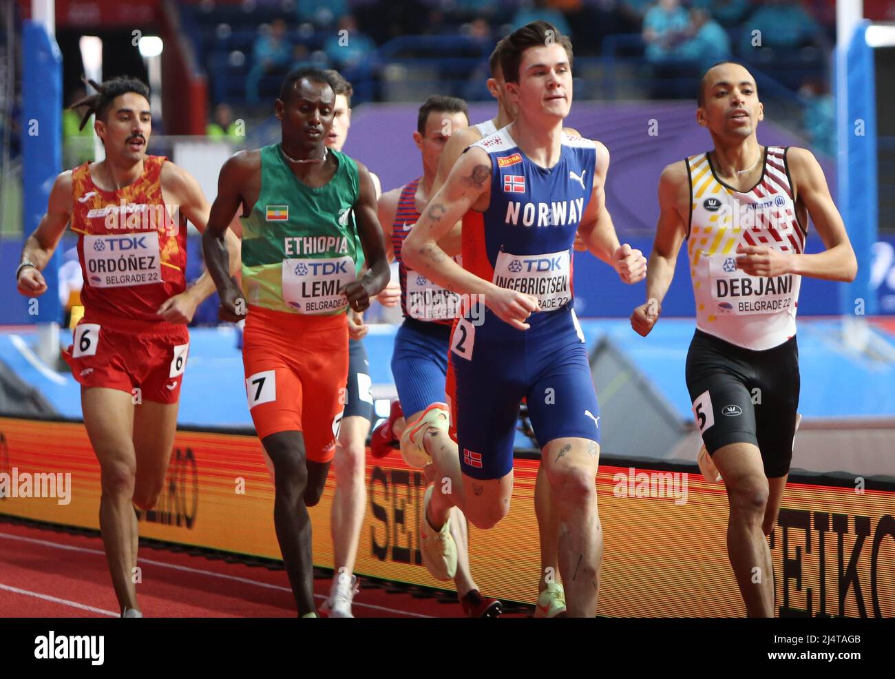 Jakob INGEBRIGTSEN de Norvège , Teddese LEMI d'Ethiopie, Saúl ORDÓÑEZ d ...