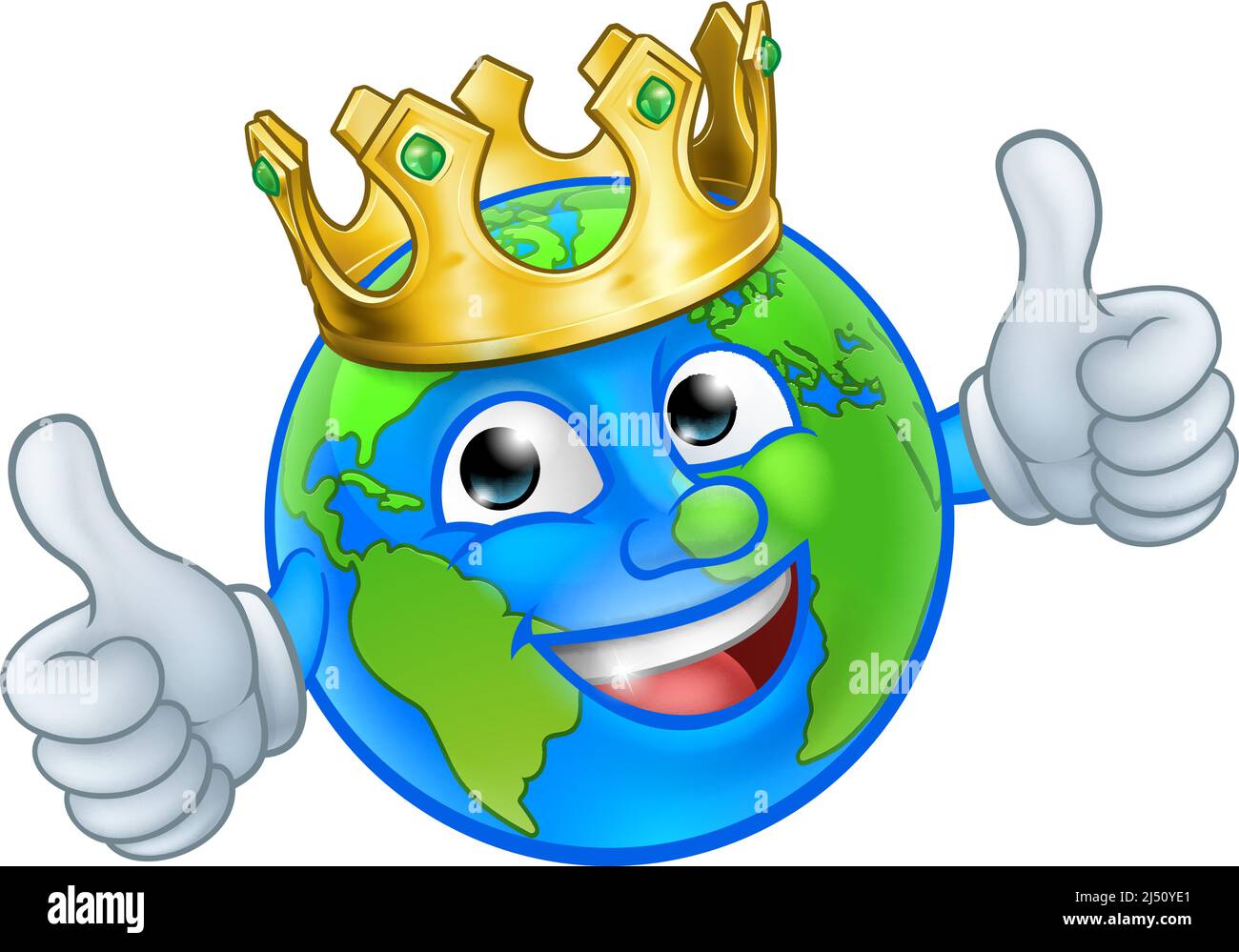Earth thumbs up globe cartoon Banque d'images détourées - Alamy
