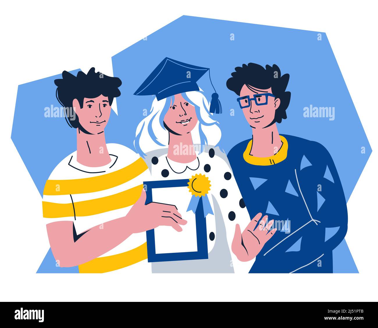 Diplômés universitaires ou collégiaux. Groupe d'étudiants avec un ...