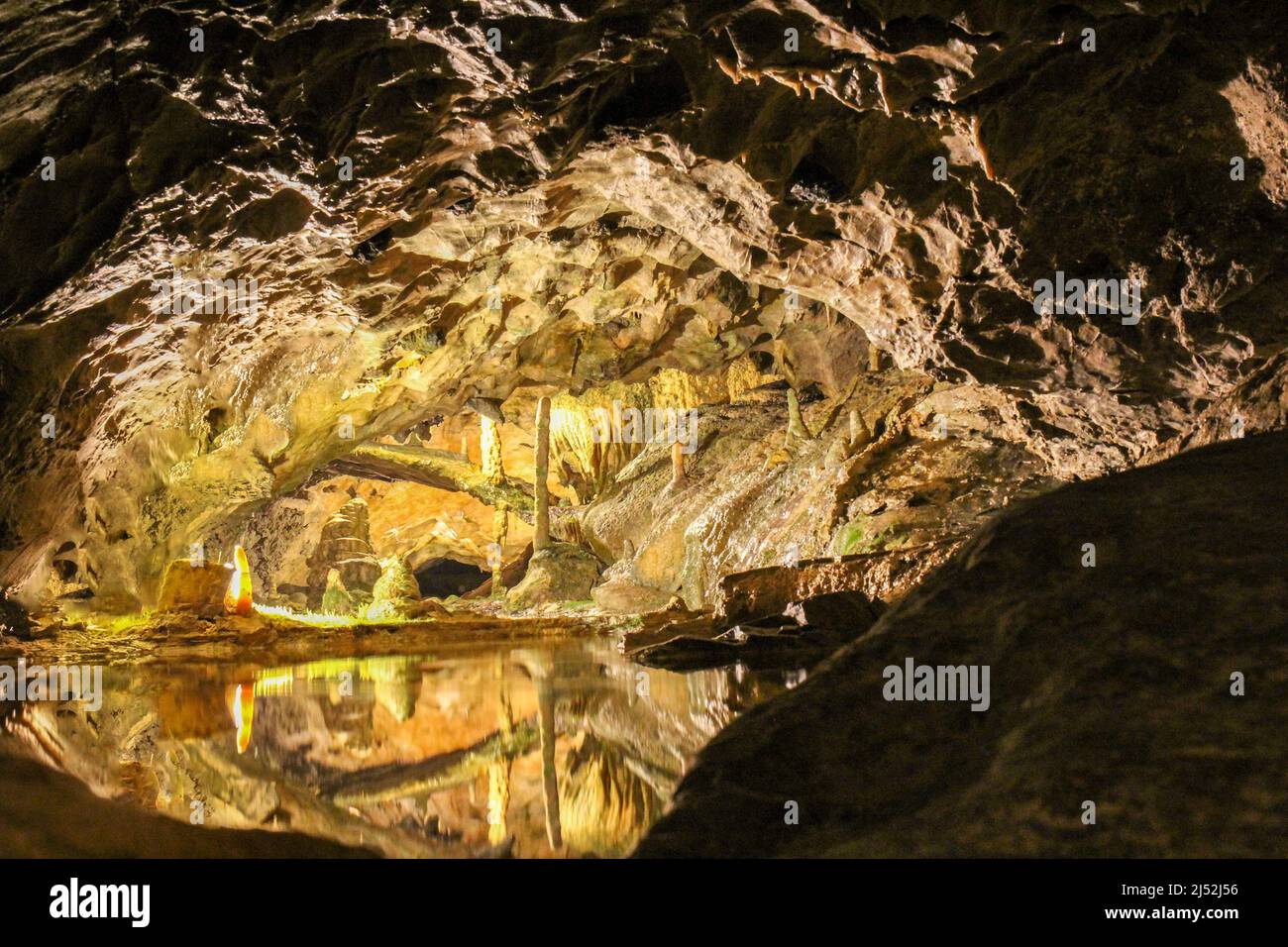 Le magnifique complexe de grottes avec stalactite et stalagmite et le ...
