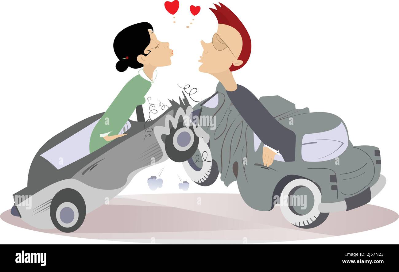 Humour accident de la route Banque d'images vectorielles - Alamy