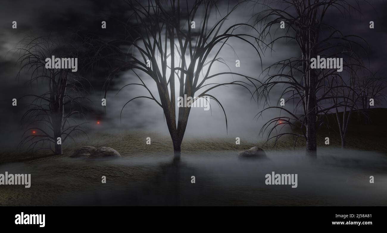 Spooky forest red eyes Banque de photographies et d’images à haute ...