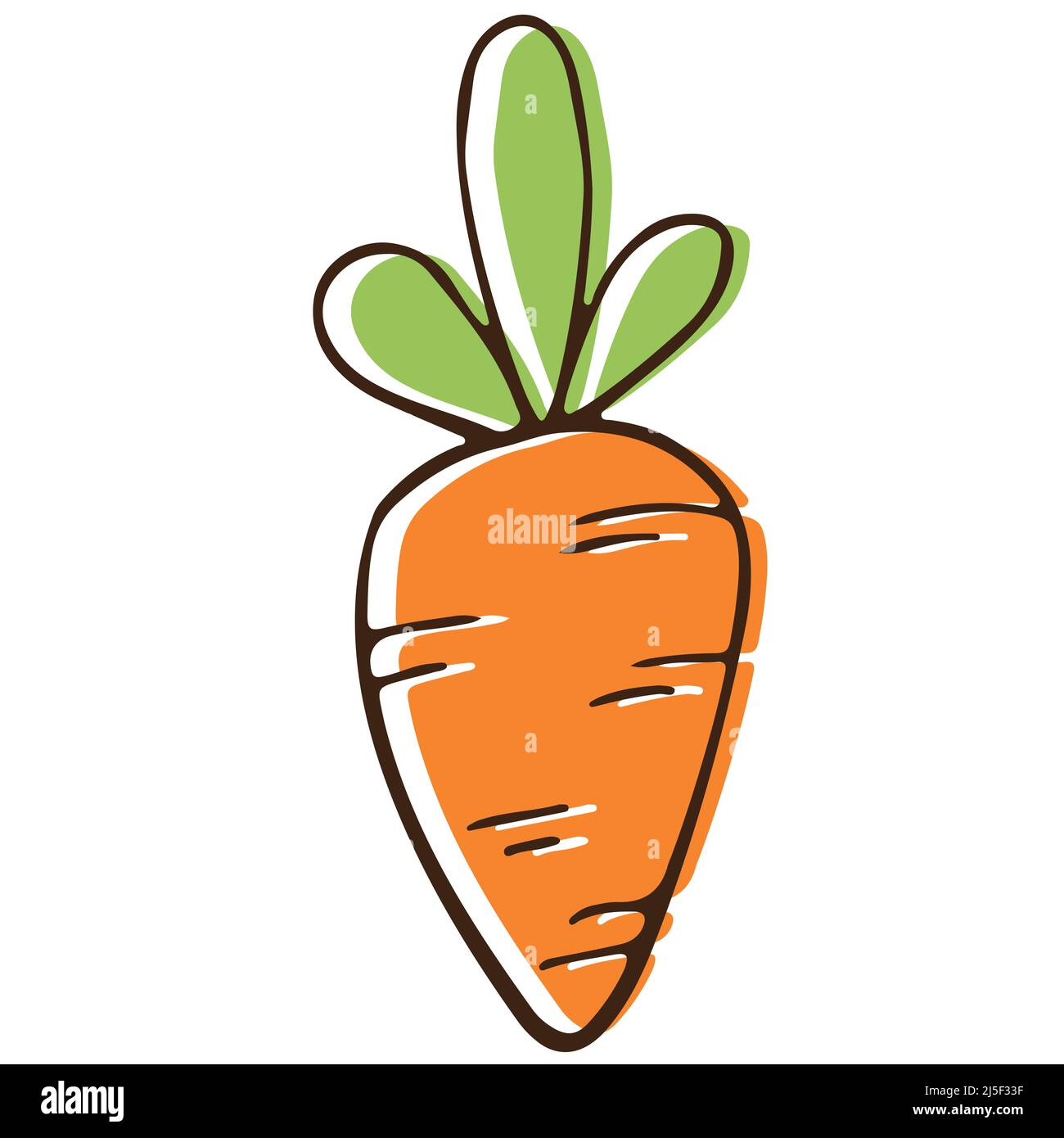 Carotte dessinée à la main dans le style dessin animé pour les affiches ...