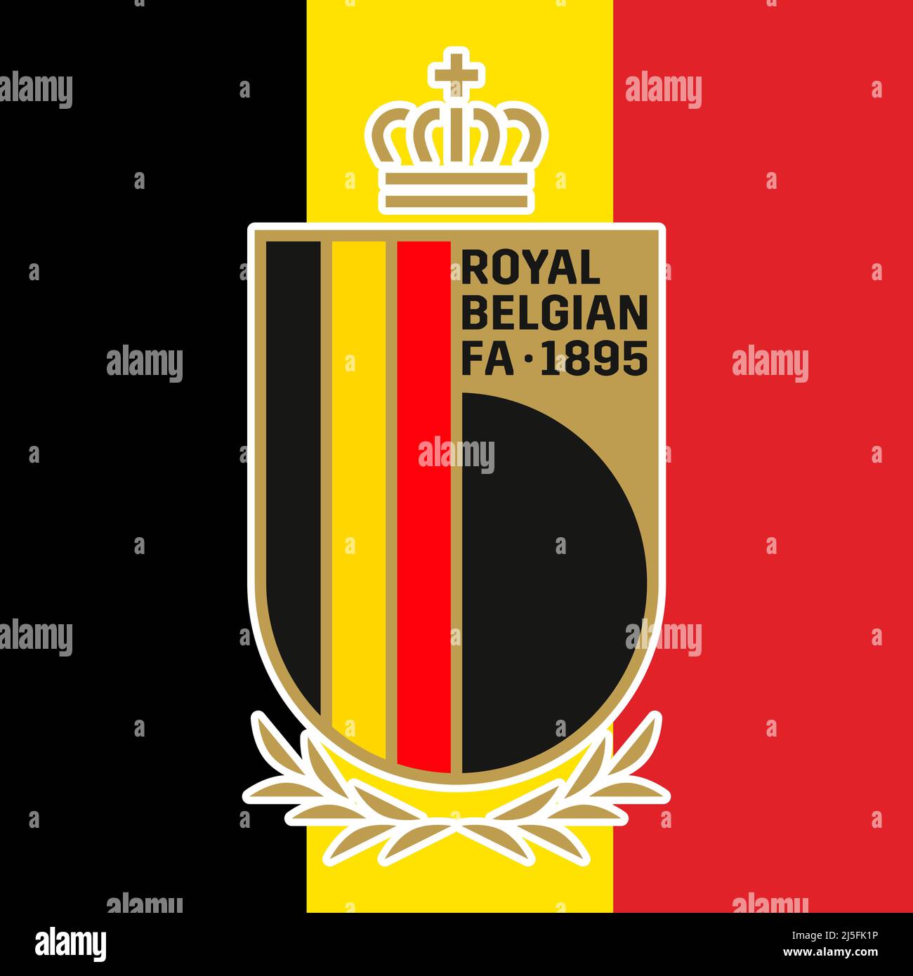 Logo de la Fédération belge de football avec drapeau national, coupe du ...
